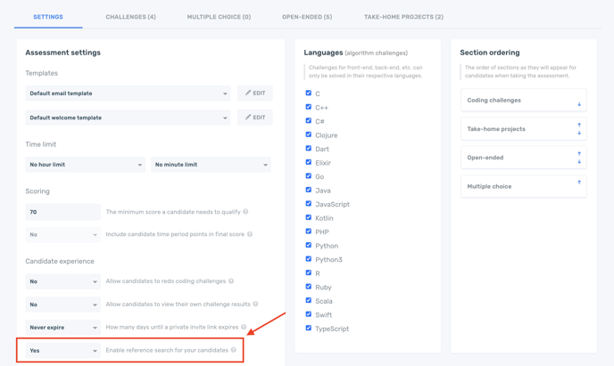 Enable reference search in the code editor